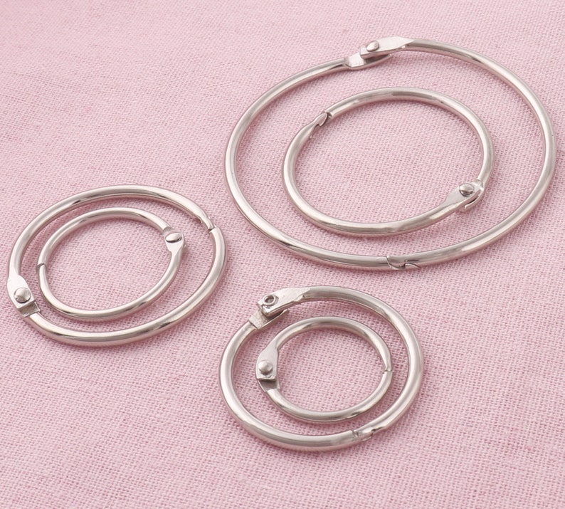 Binder Rings Silver Hinge Split Ring Snap Rings Card Rings | Etsy