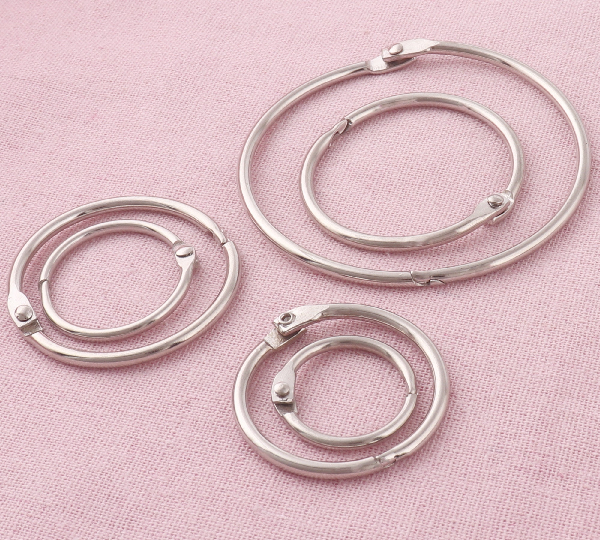 Binder Rings Silver Hinge Split Ring Snap Rings Card Rings | Etsy
