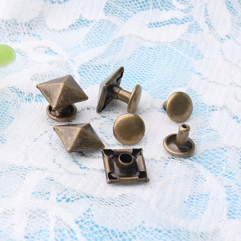 Iron Rivets 109mm 50pcs Square Pyramids Rivets Brass Rivets | Etsy