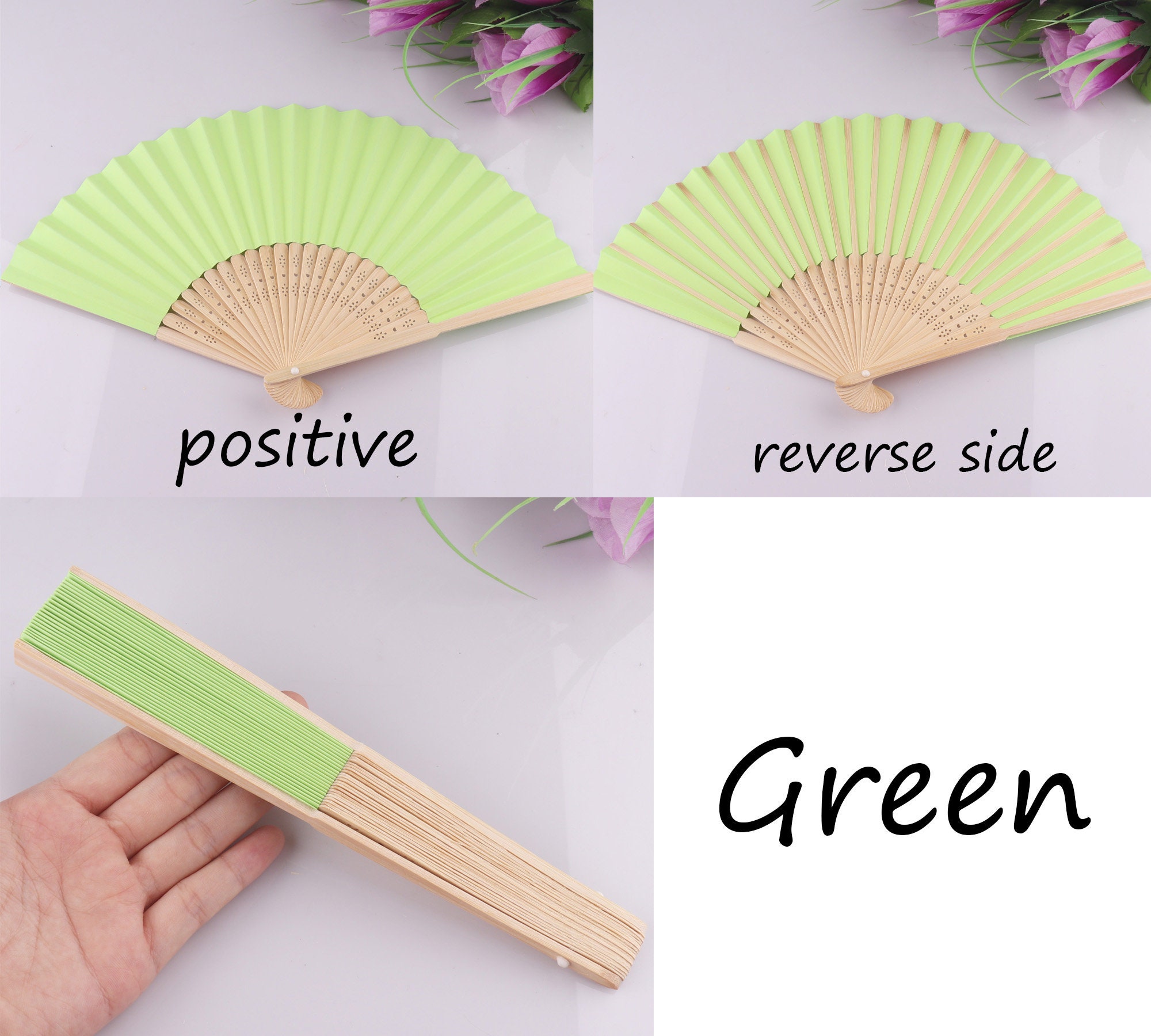 Japanese FansArt Solid color Hand Fans-Personalized | Etsy
