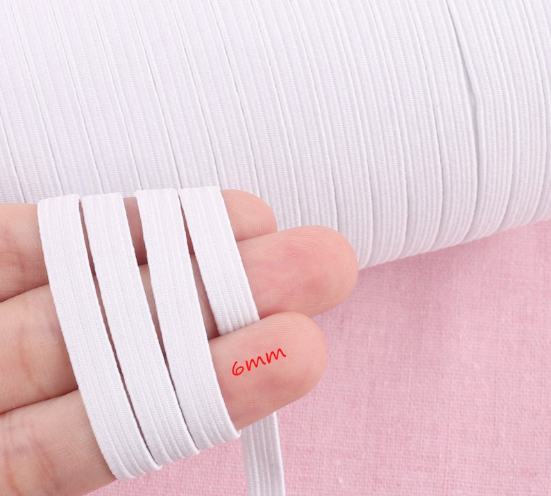 6mm White/black Flat Elastic Cord Good Quality for Sewing - Etsy