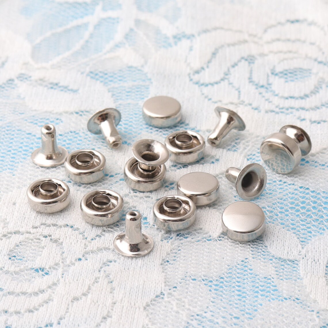 Round double cap rapid rivets iron rivets 50pcs rivets studs | Etsy