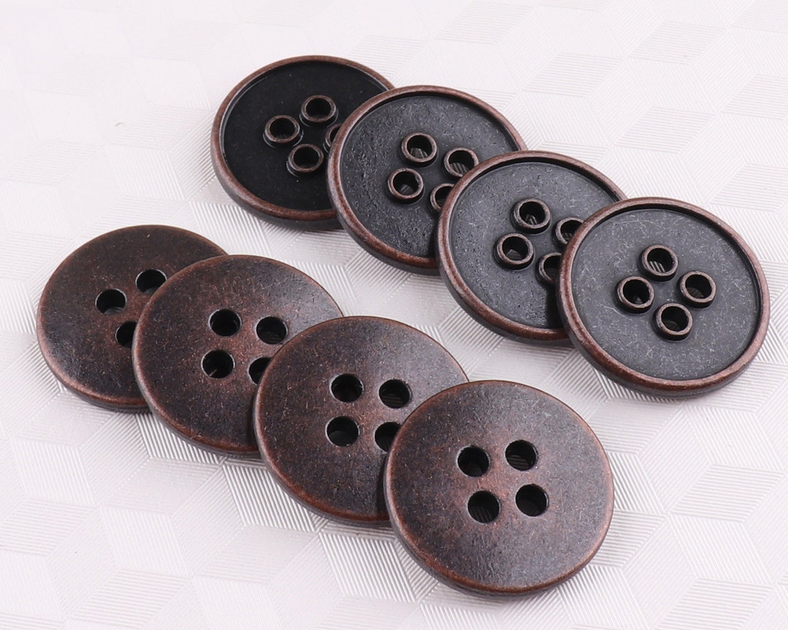 Botones de metal 10 piezas botones redondos de cobre 4 - Etsy España