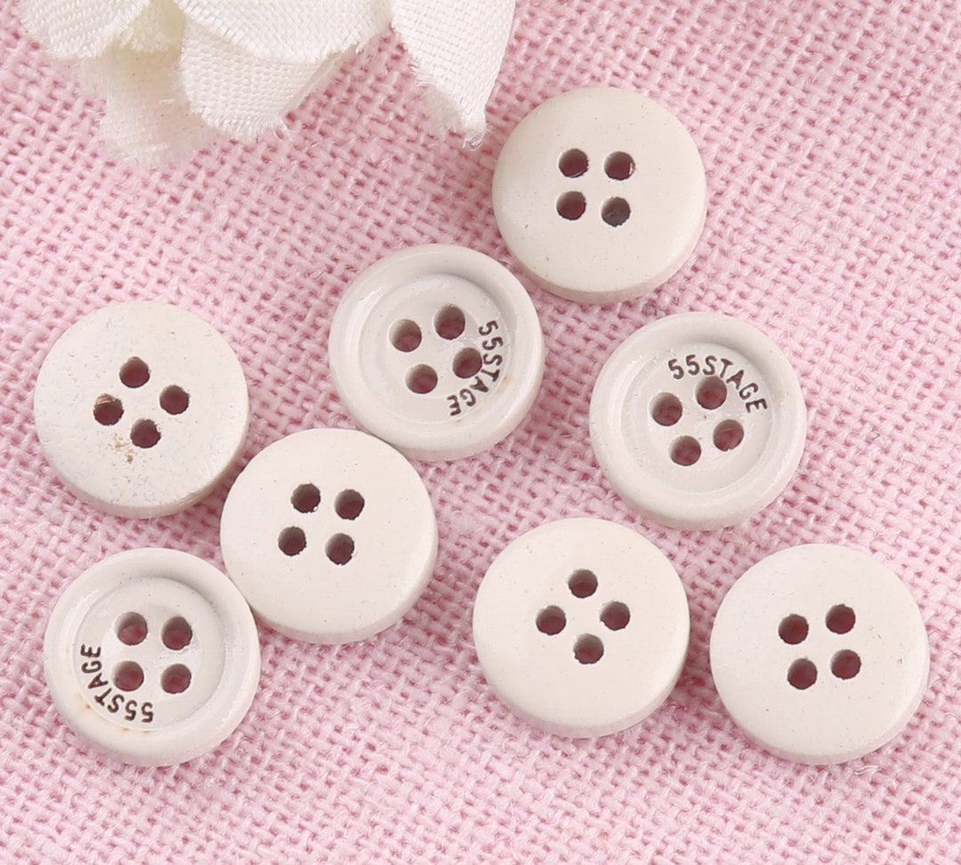 Beige Small Wood Buttons,mini Sewing Supplies Individuation Letter ...