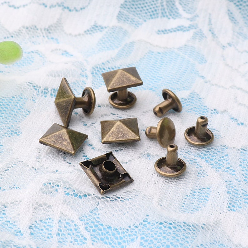 Iron Rivets 109mm 50pcs Square Pyramids Rivets Brass Rivets | Etsy