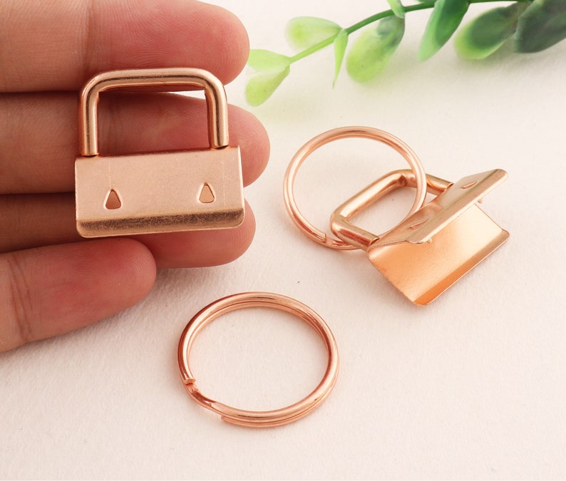 10 Sets Rose Gold Key Fob Hardware1''25 Mm Metal - Etsy