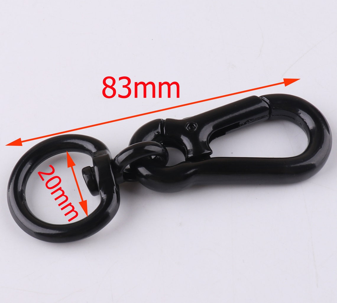 Black Swivel Snap Hook 20mminner Swivel Clasps Heavy Push - Etsy