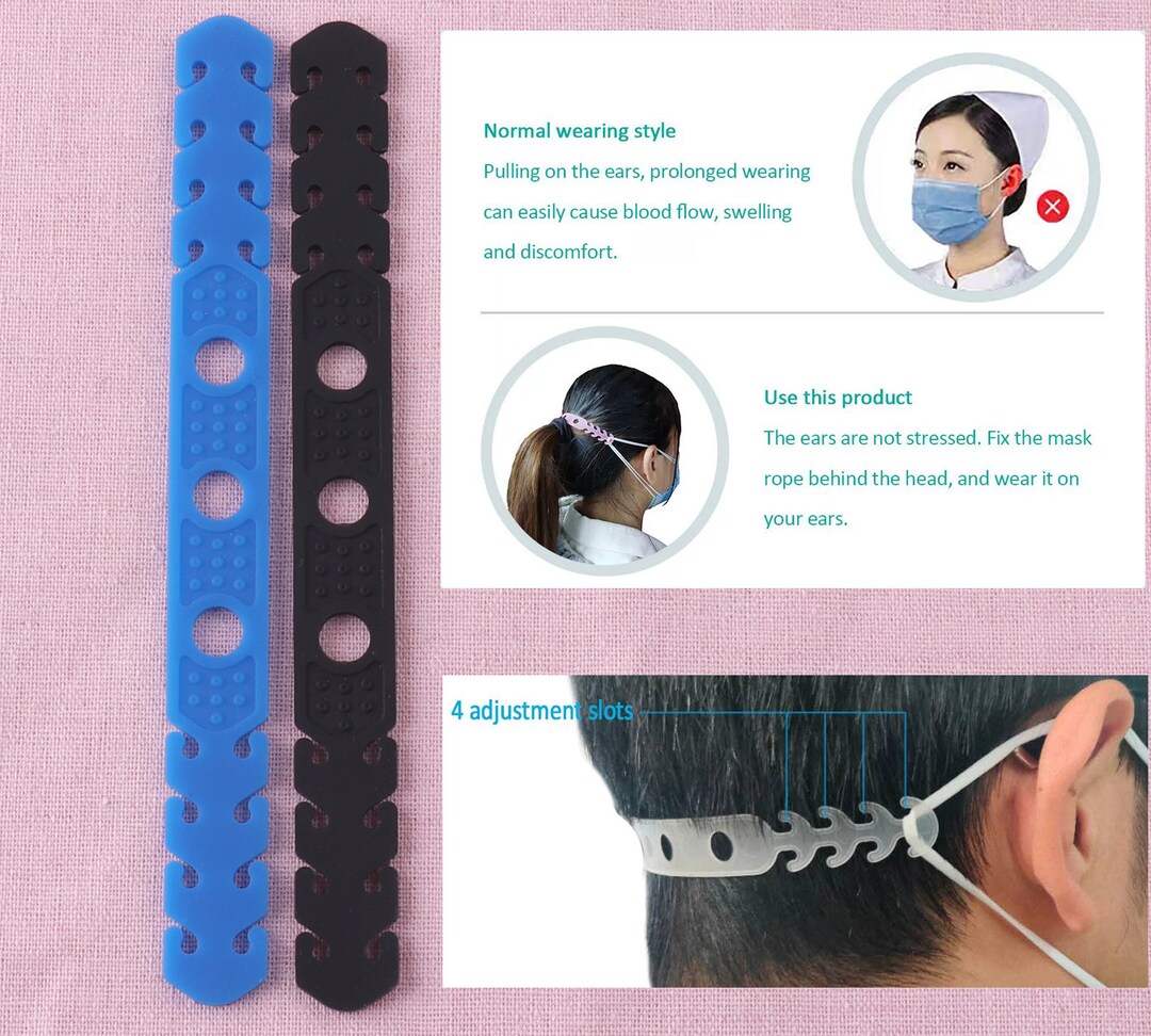10pcs Blue/black Silicone Adjustable Multiple Hooksface Mask - Etsy