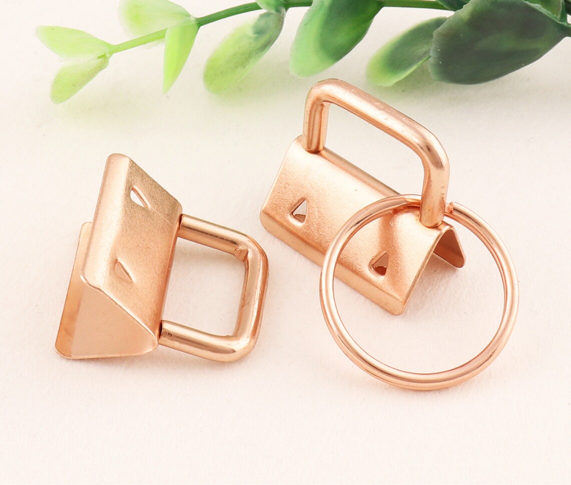 10 Sets Rose Gold Key Fob Hardware1''25 Mm Metal - Etsy