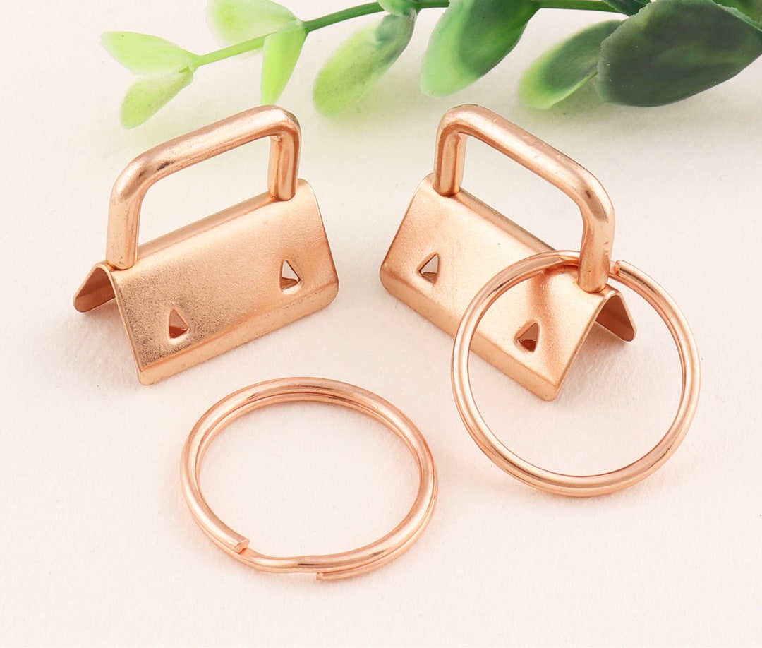 10 Sets Rose Gold Key Fob Hardware,1''25 Mm Metal Key Fobs Hardware ...