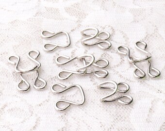 Heavy Duty Silver Metal Hook and Eye Set on Black or White - Etsy
