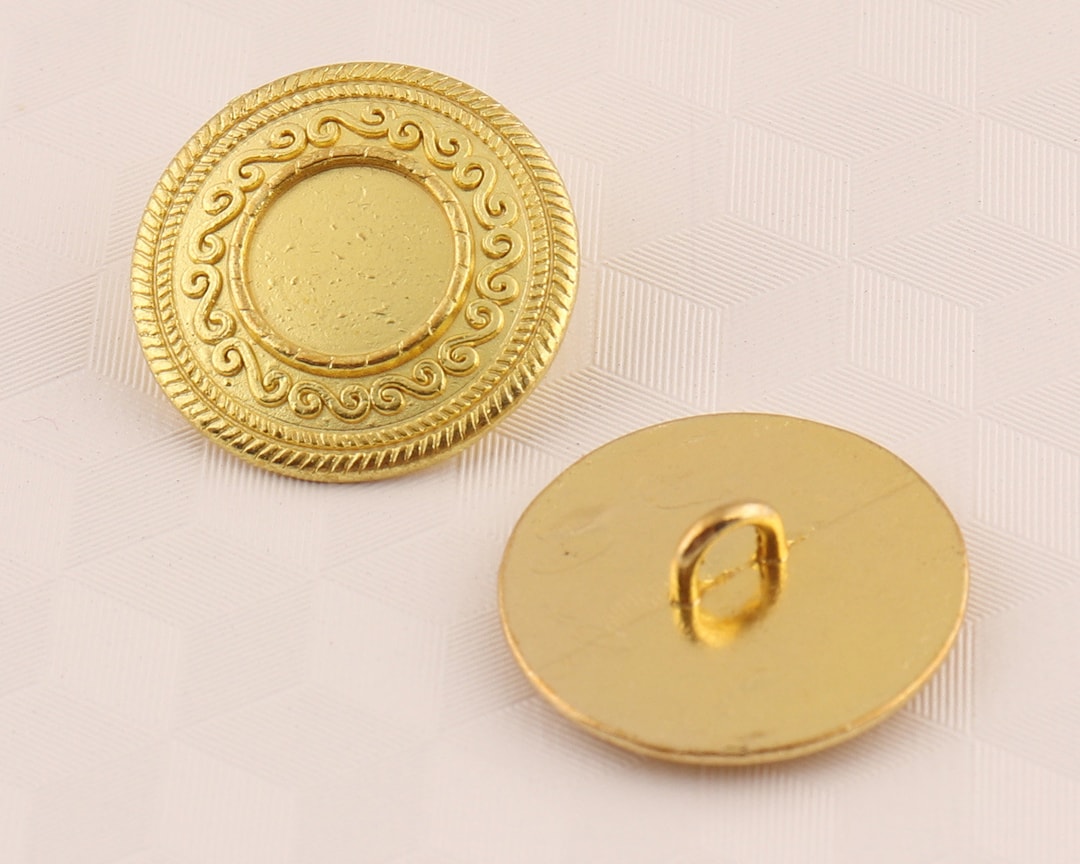 Gold Metal Buttons,20 Mm Round Metal Buttons,10 Pcs Coat Buttons With ...