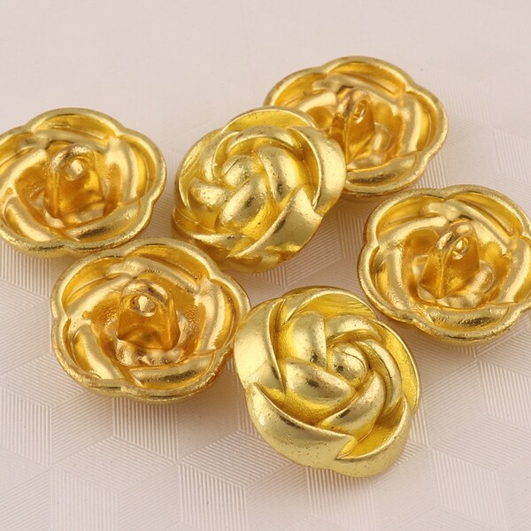 Metal Rose Buttons - Etsy