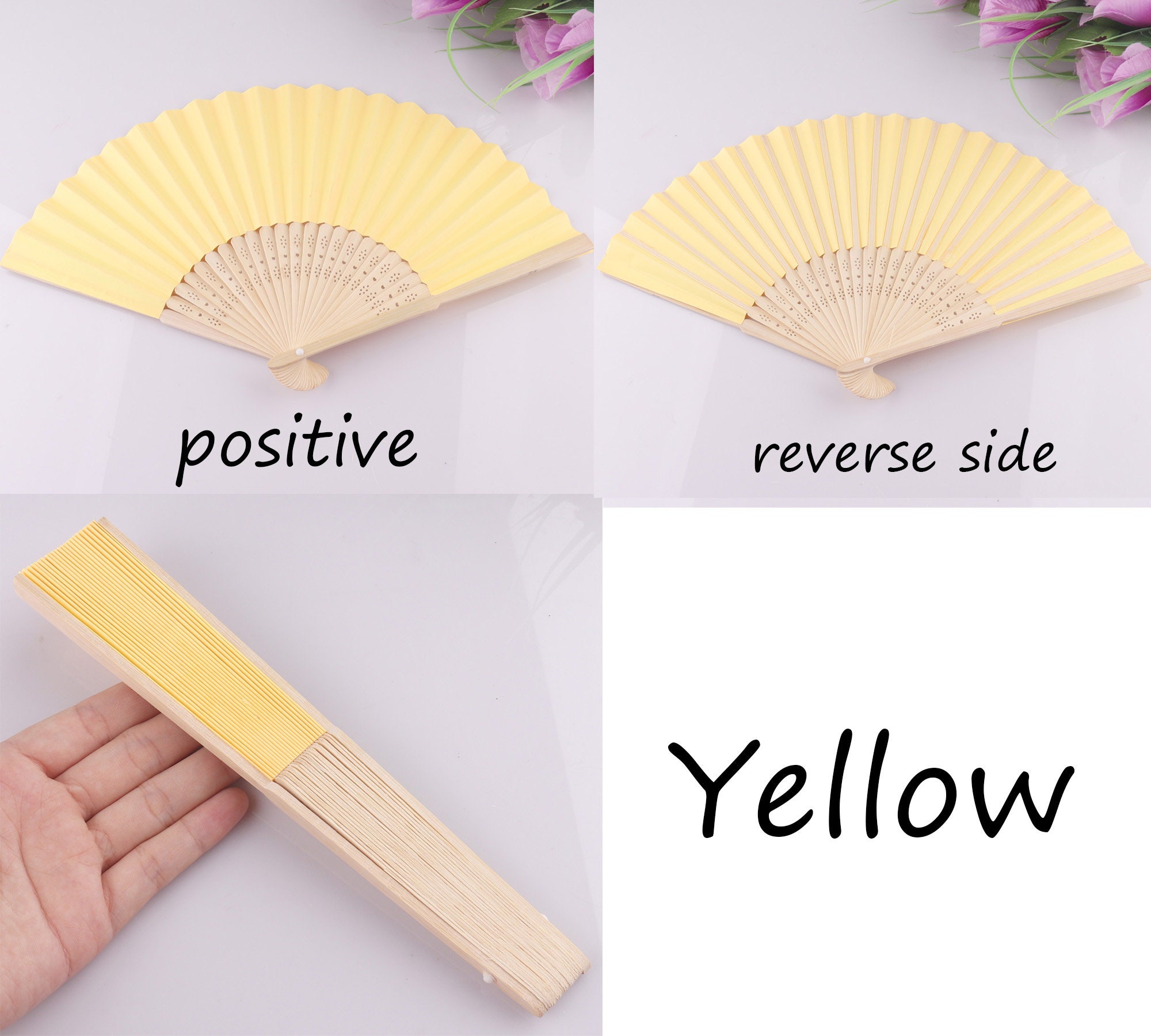 Japanese FansArt Solid color Hand Fans-Personalized | Etsy