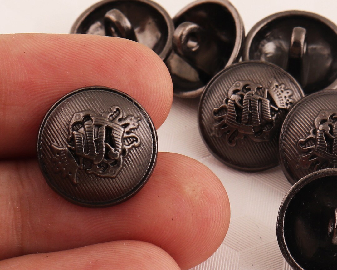 Black Metal Buttons,10/20 Pcs 15 Mm Round Embossed Sewing Buttons ...