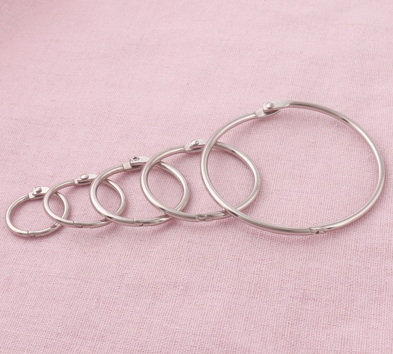 Binder Rings Silver Hinge Split Ring Snap Rings Card Rings | Etsy