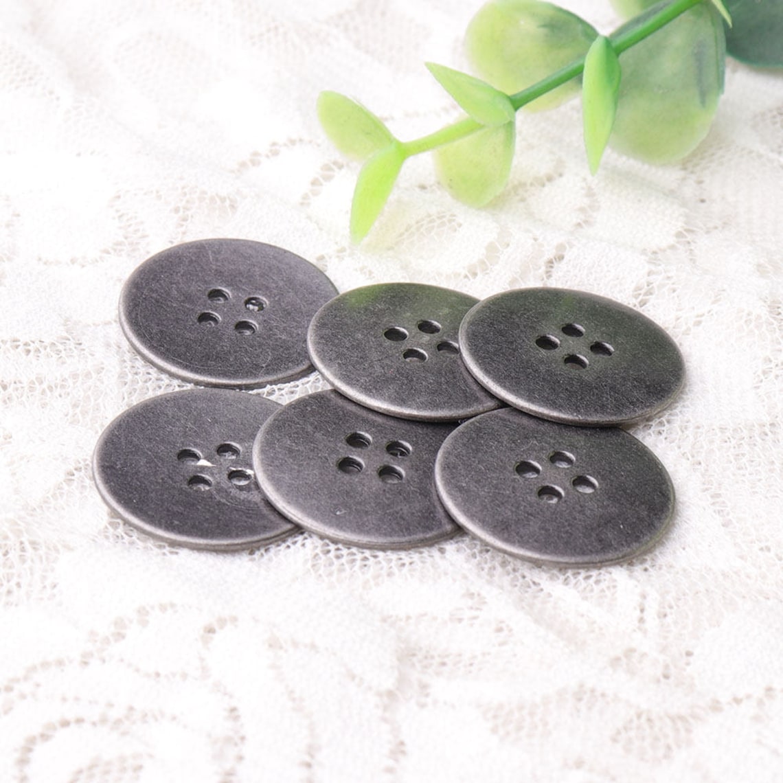 4 Holes Sewing Buttons10 Pcs 23 Mm Round Light Black | Etsy