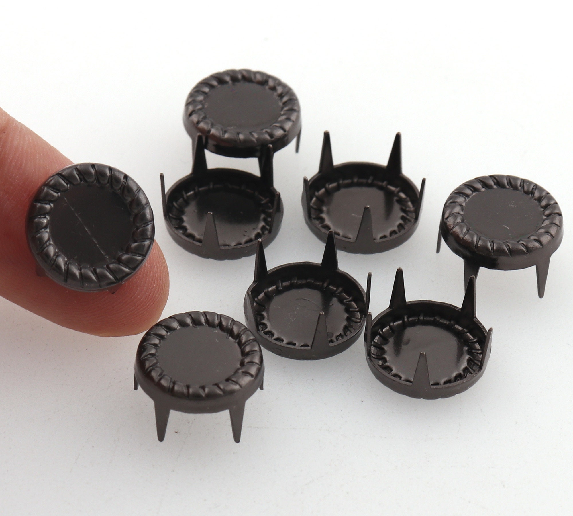 Gun Black Round Metal Stud Claw Studsnailhead Spot - Etsy