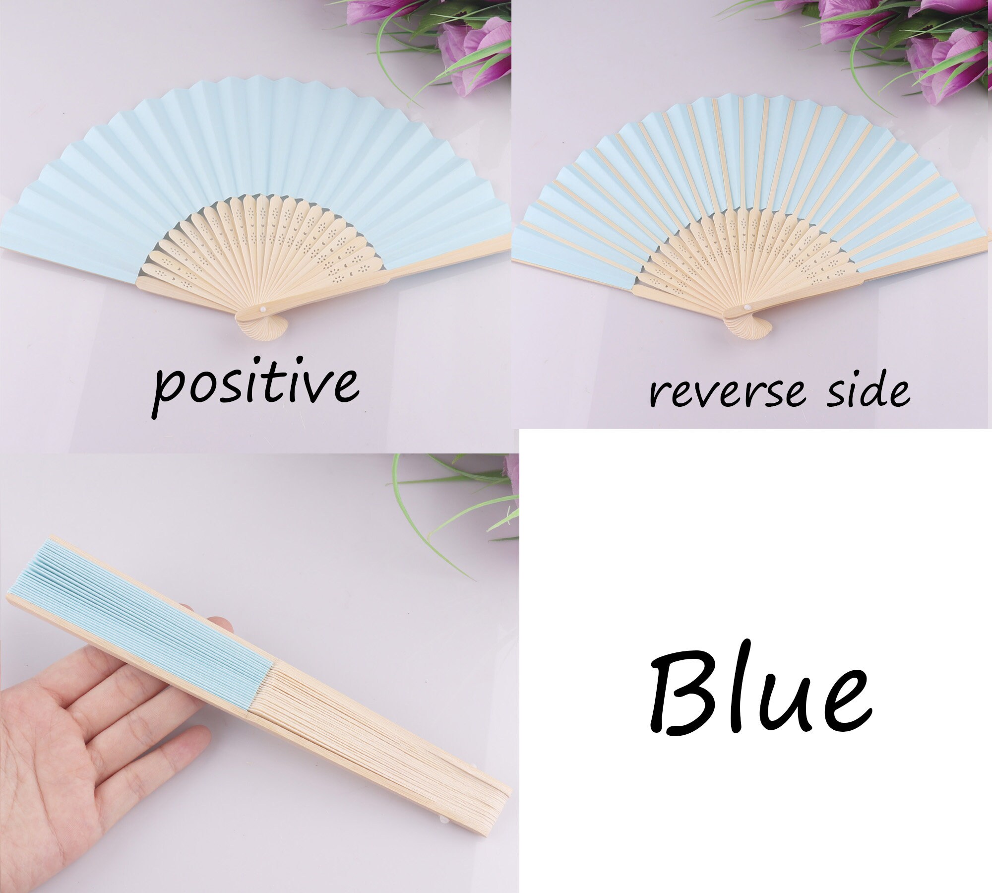 Japanese FansArt Solid color Hand Fans-Personalized | Etsy