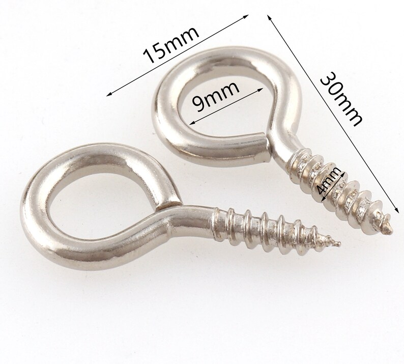 Silver Screw Eye Hook Bail Pins eye Screwscrafts - Etsy