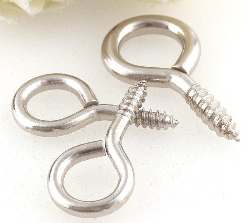 Silver Screw Eye Hook Bail Pins eye Screwscrafts - Etsy