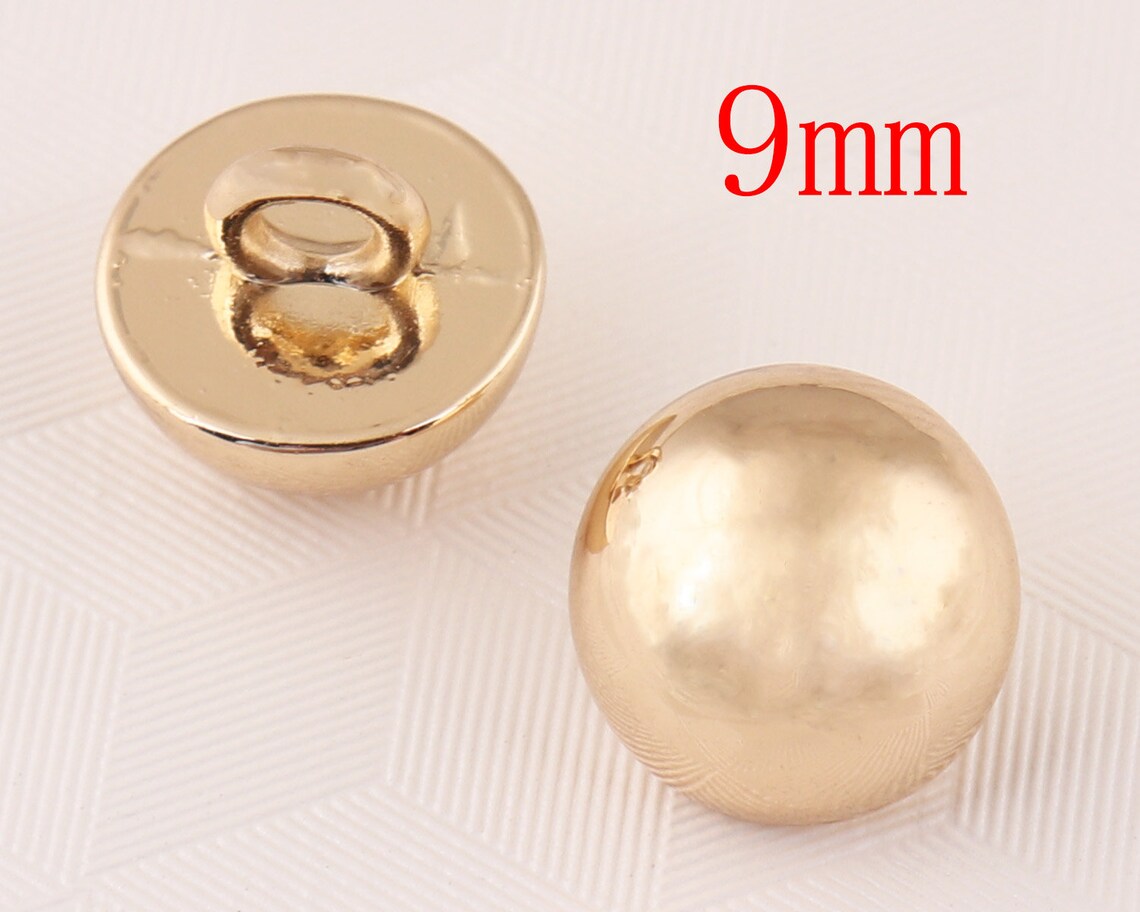10 Pcs Metal Buttons 9 Mm Round Gold Metal Buttonsembossed - Etsy