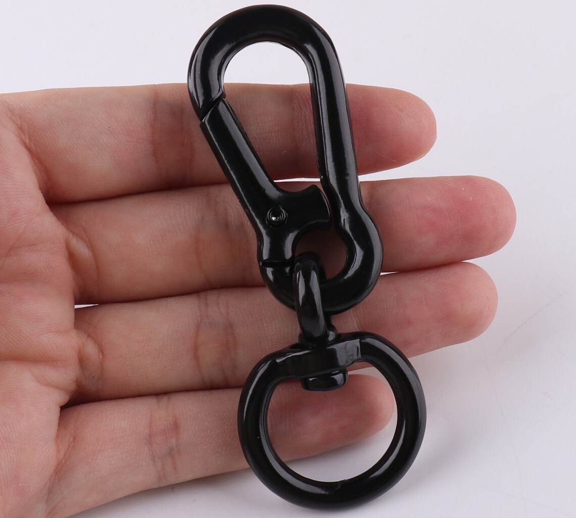 Black Swivel Snap Hook 20mminner Swivel Clasps Heavy Push - Etsy