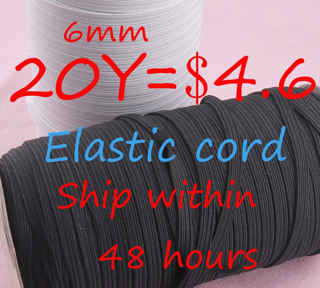 6mm White/black Flat Elastic Cord Good Quality for Sewing - Etsy
