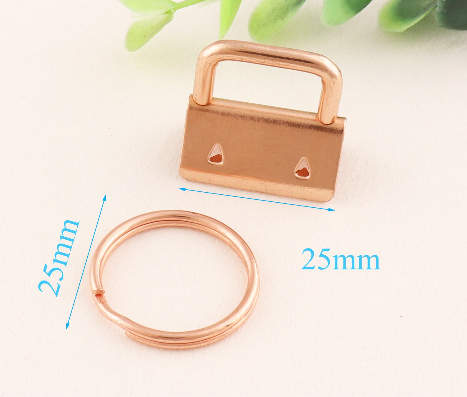 10 Sets Rose Gold Key Fob Hardware1''25 Mm Metal - Etsy