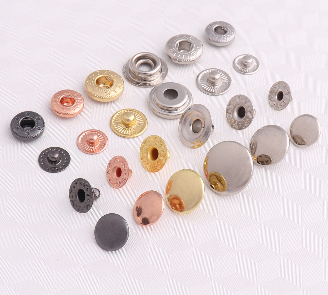 20 Sets Snap Buttonleather Closure Snap Fastenermetal Snap | Etsy