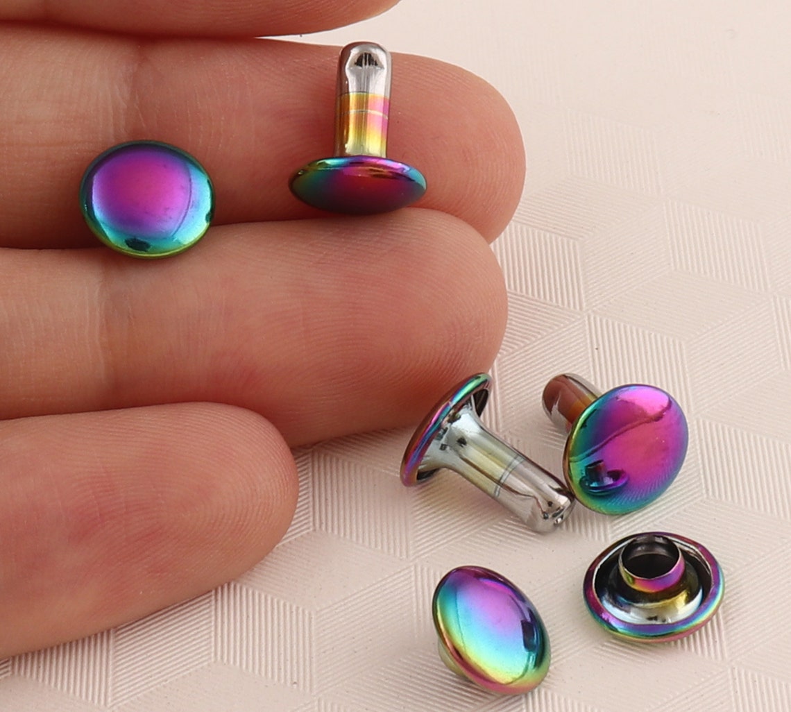 810mm Rainbow Rivet/ Double Cap Rivet/ Leather Rivet/ Studs/ | Etsy