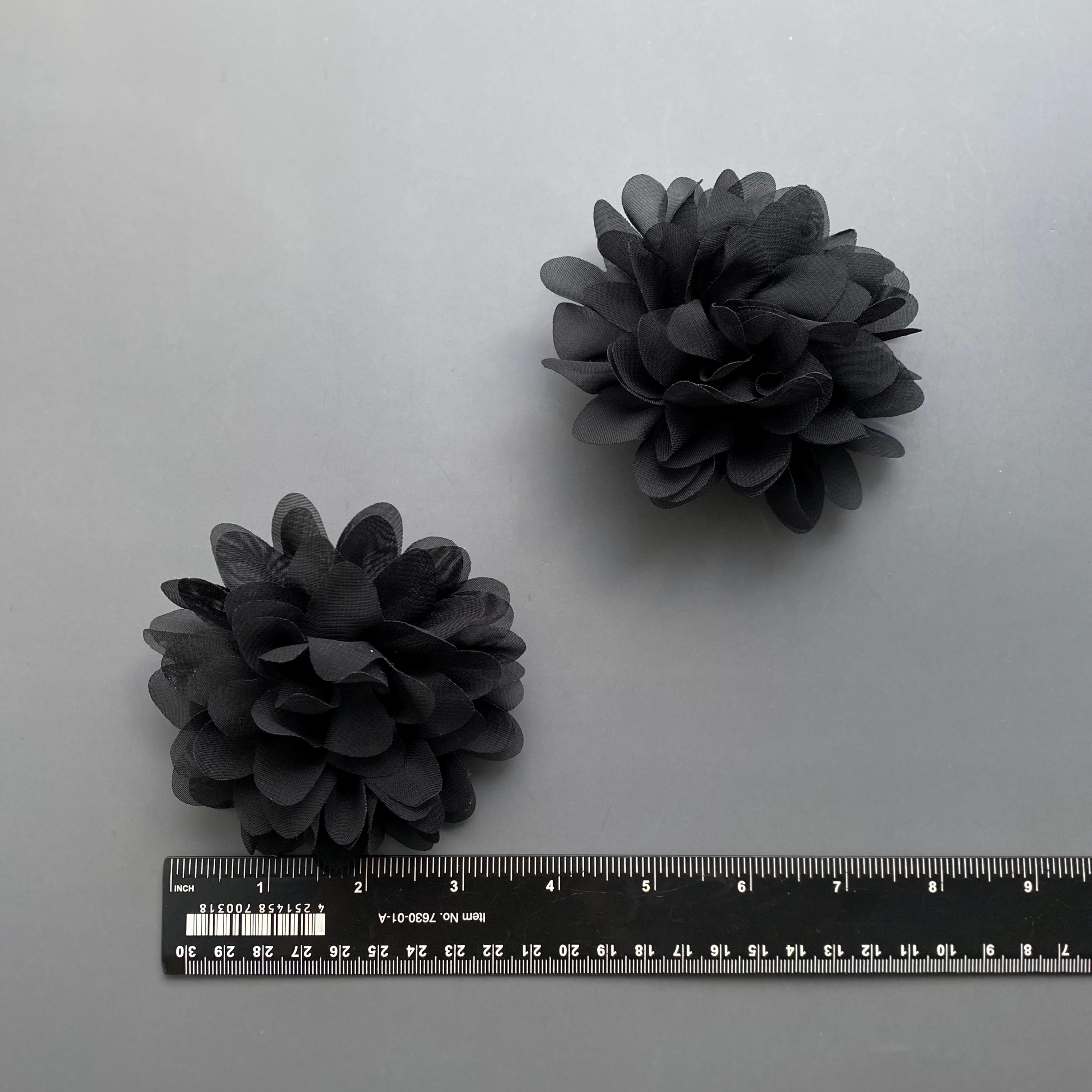 Black Chiffon Flower Shoe Clips (set of Two) - Etsy