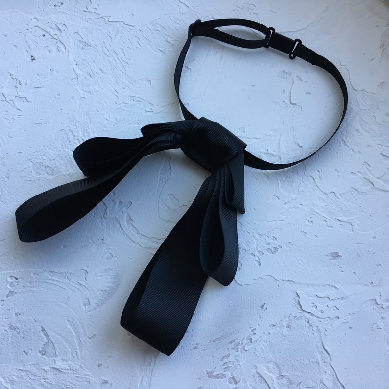 Black Bow Ties For Women Handmade Elegant Ladies Neckties Etsy