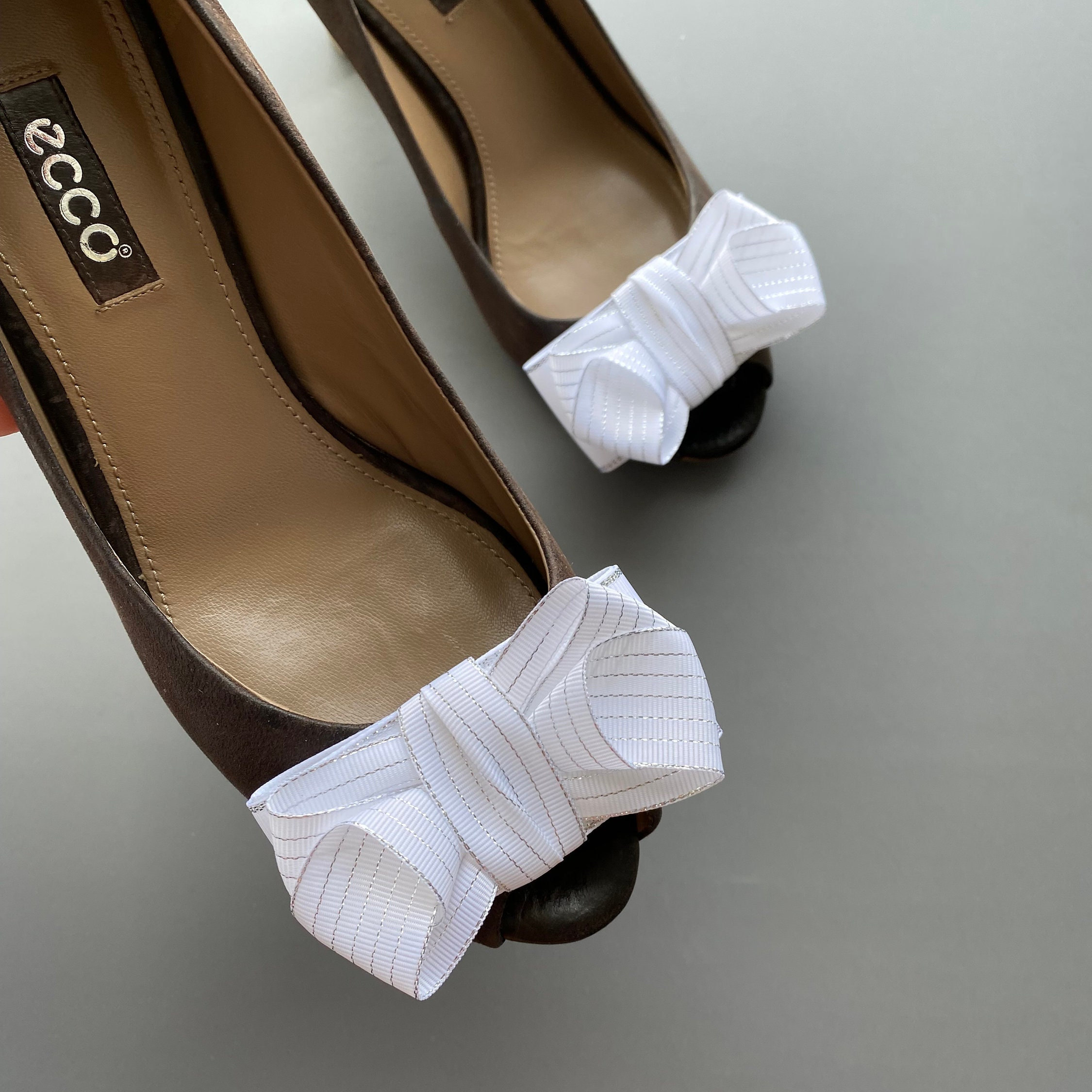 White Shoe Clips for Bridal. Shoe Enhancement and Wedding Accessories ...