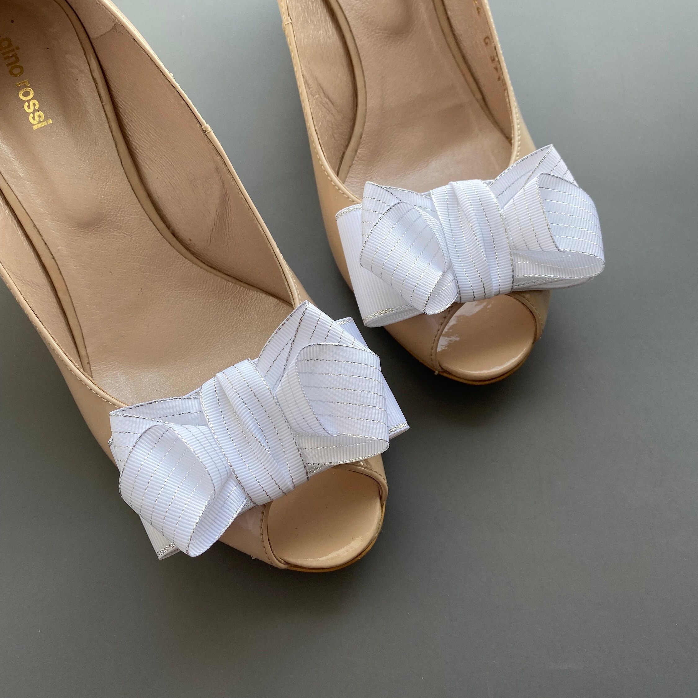 White Shoe Clips for Bridal. Shoe Enhancement and Wedding Accessories ...