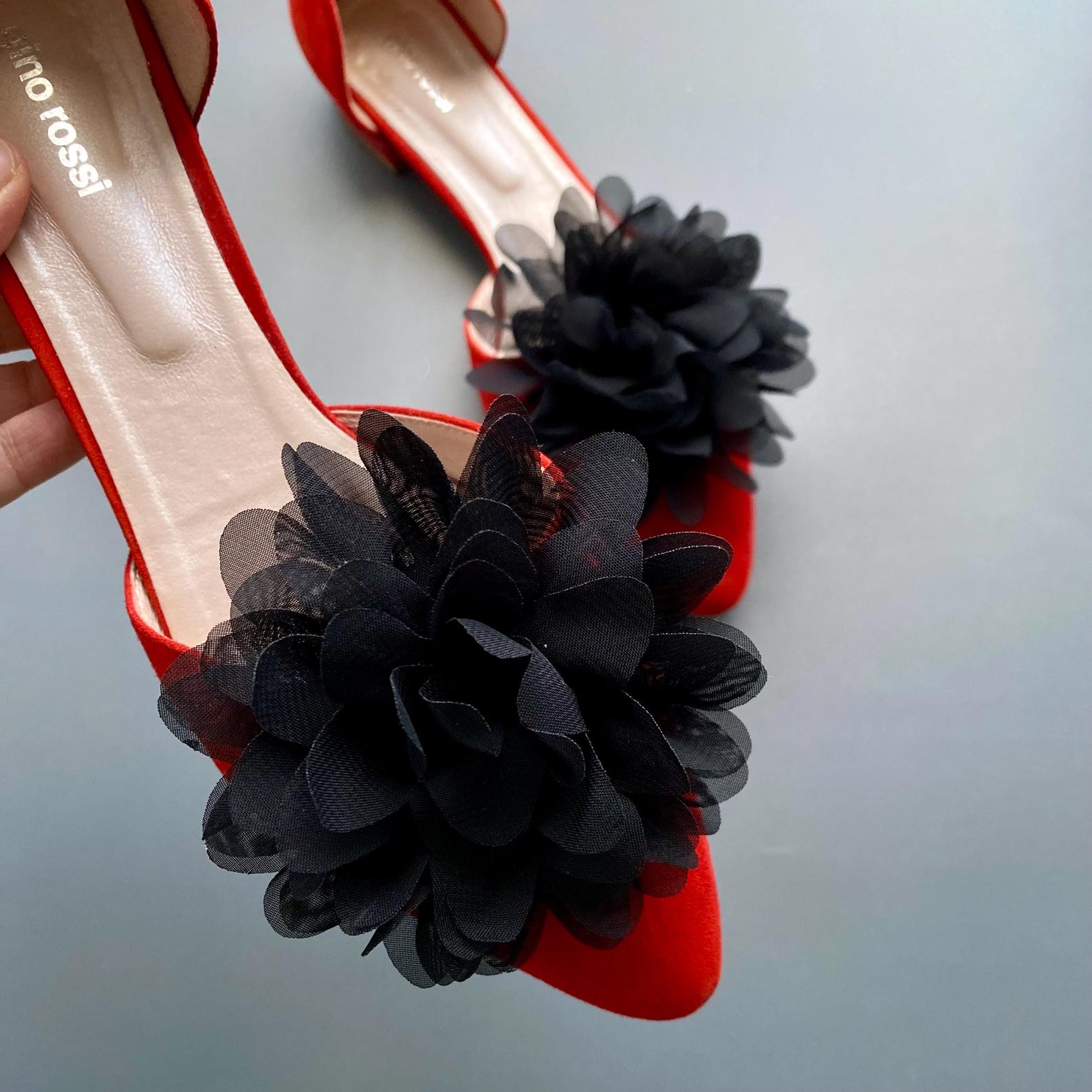 Black Chiffon Flower Shoe Clips (set of Two) - Etsy