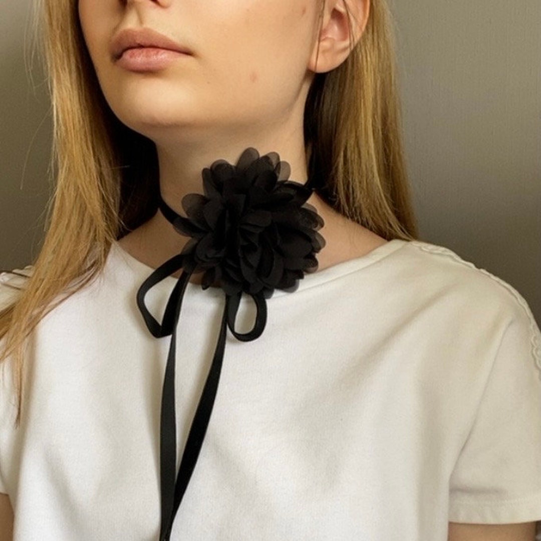 Blackout Beauty. Edgy Black Flower Choker. Perfectly Paired With Your ...