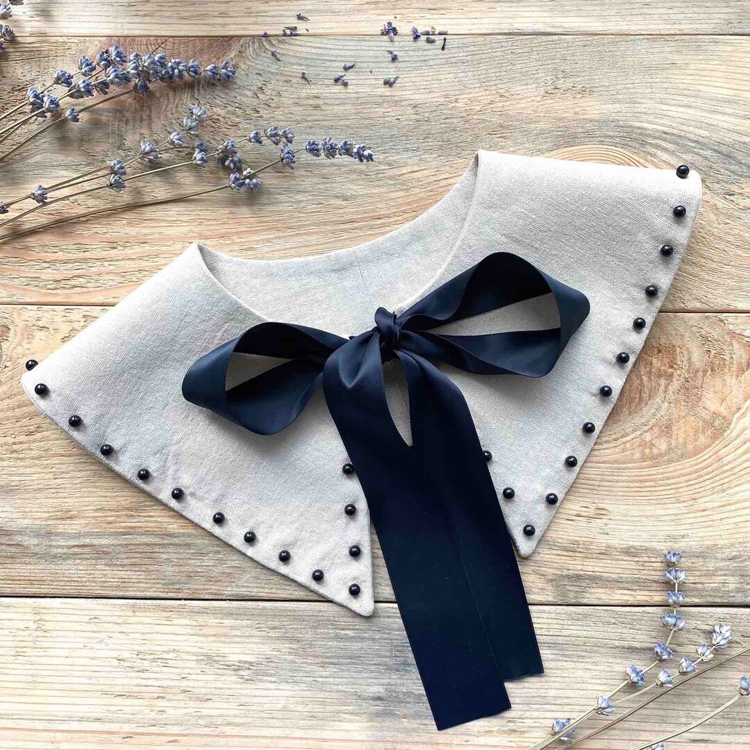Linen Nature Color Oversized Collar. Frill Collar. Gift for Her. - Etsy
