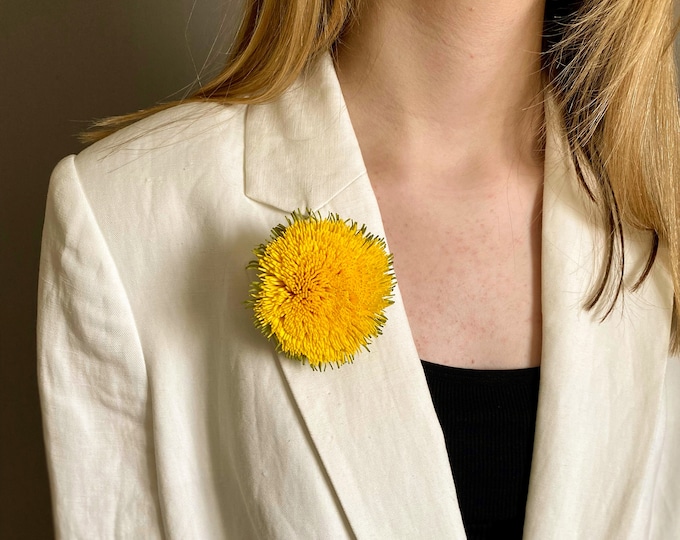 Bright Dandelion Pin. Yellow Brooch Lapel Pin. Flower Pin. Gift for Her ...