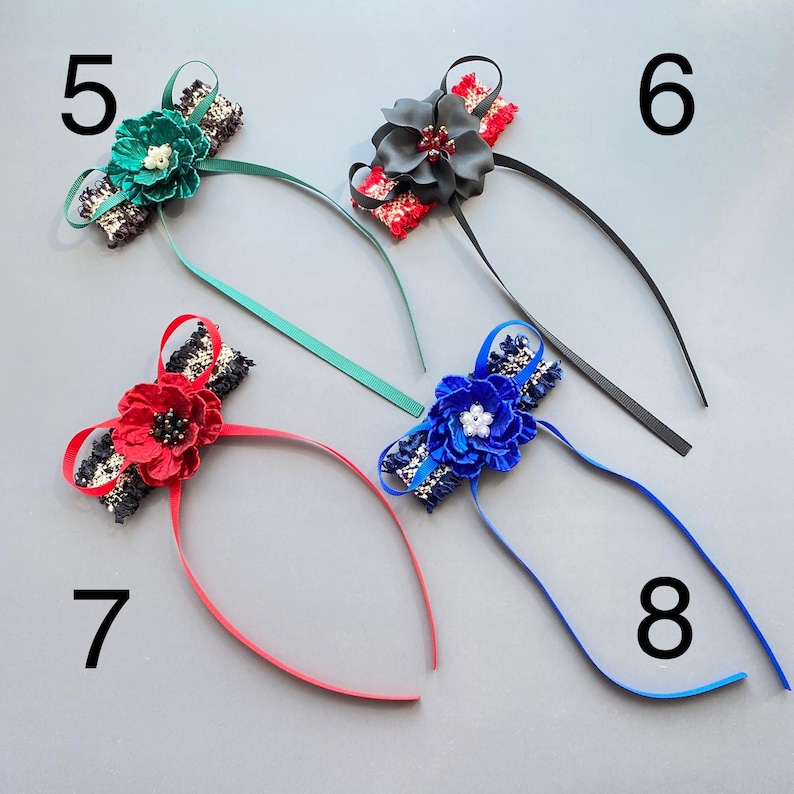 Red Tweed Brooch With Black Flower – Handmade Bow Tie Pin - Etsy