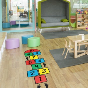 Sensory Hopscotch Floor Stickers | Schools Playground Decal ...