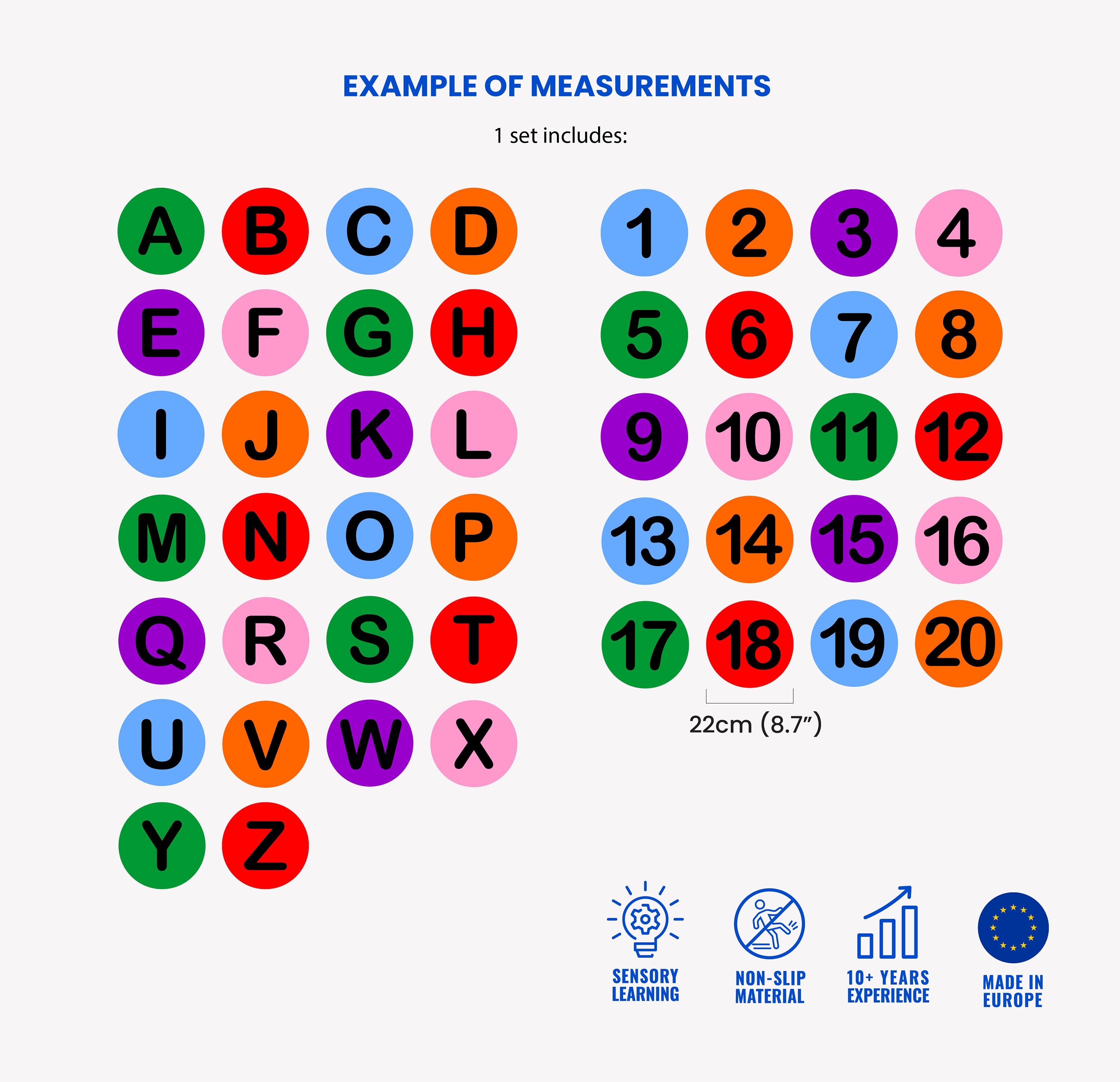 SENSORY Abc and Numbers FLOOR STICKERS | Playground Decor | Hallway ...