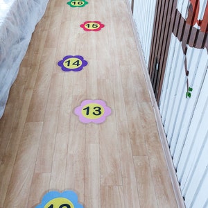 Sensory Path Floor Sticker Flowers With Numbers | High Quality Sensory ...