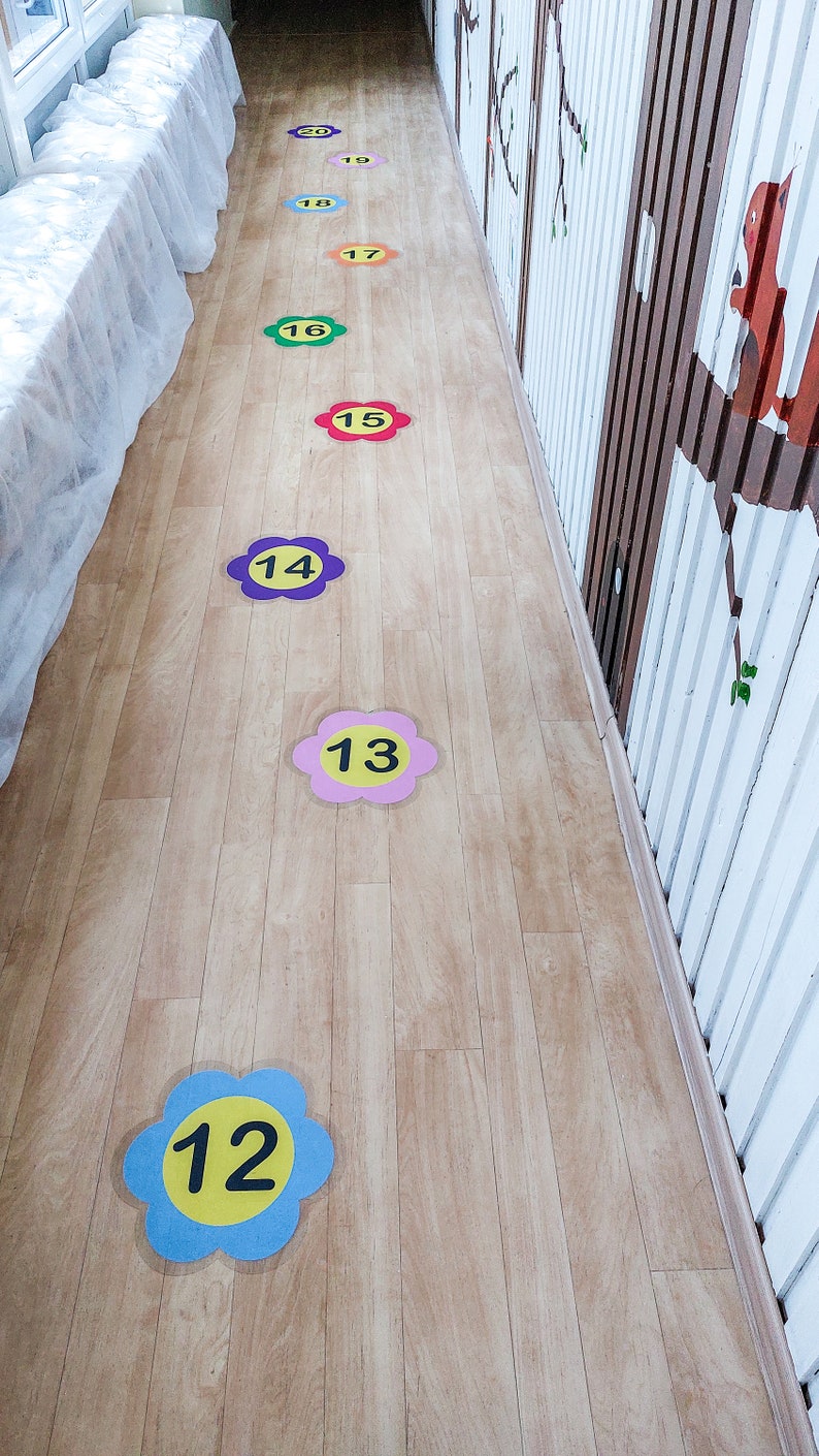 Sensory Path Floor Sticker Flowers With Numbers | High Quality Sensory ...