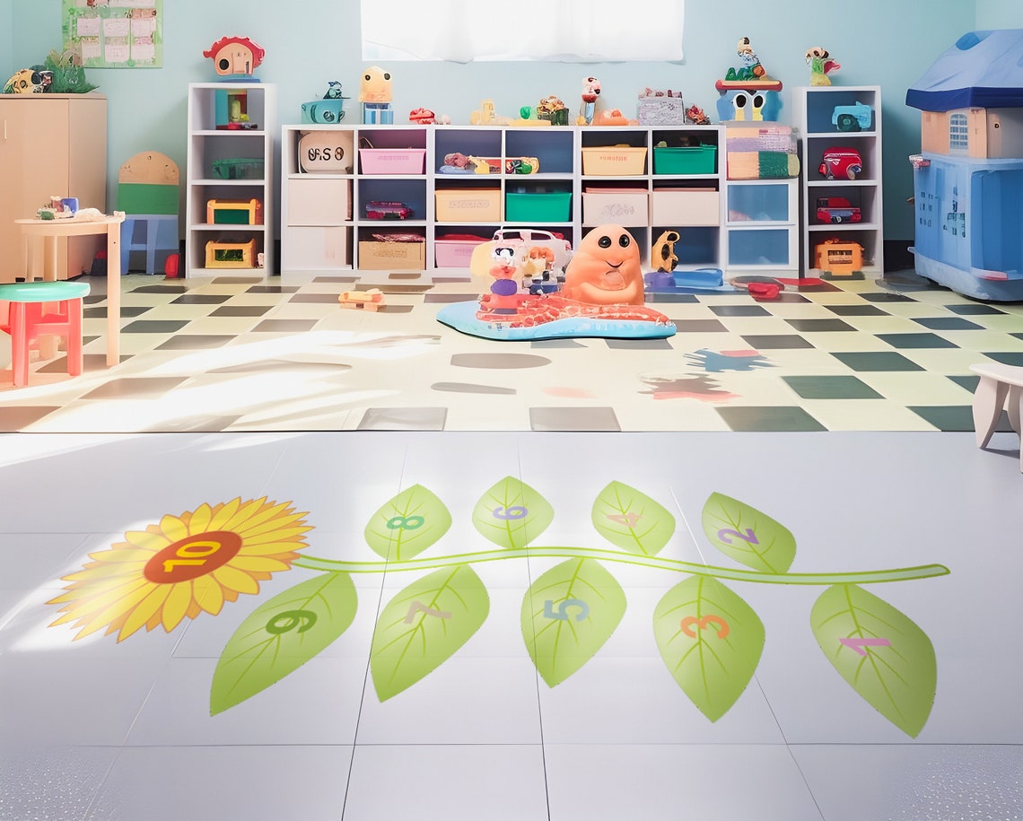 Hopscotch Sticker Sunflower | School Corridor Playroom Interior ...