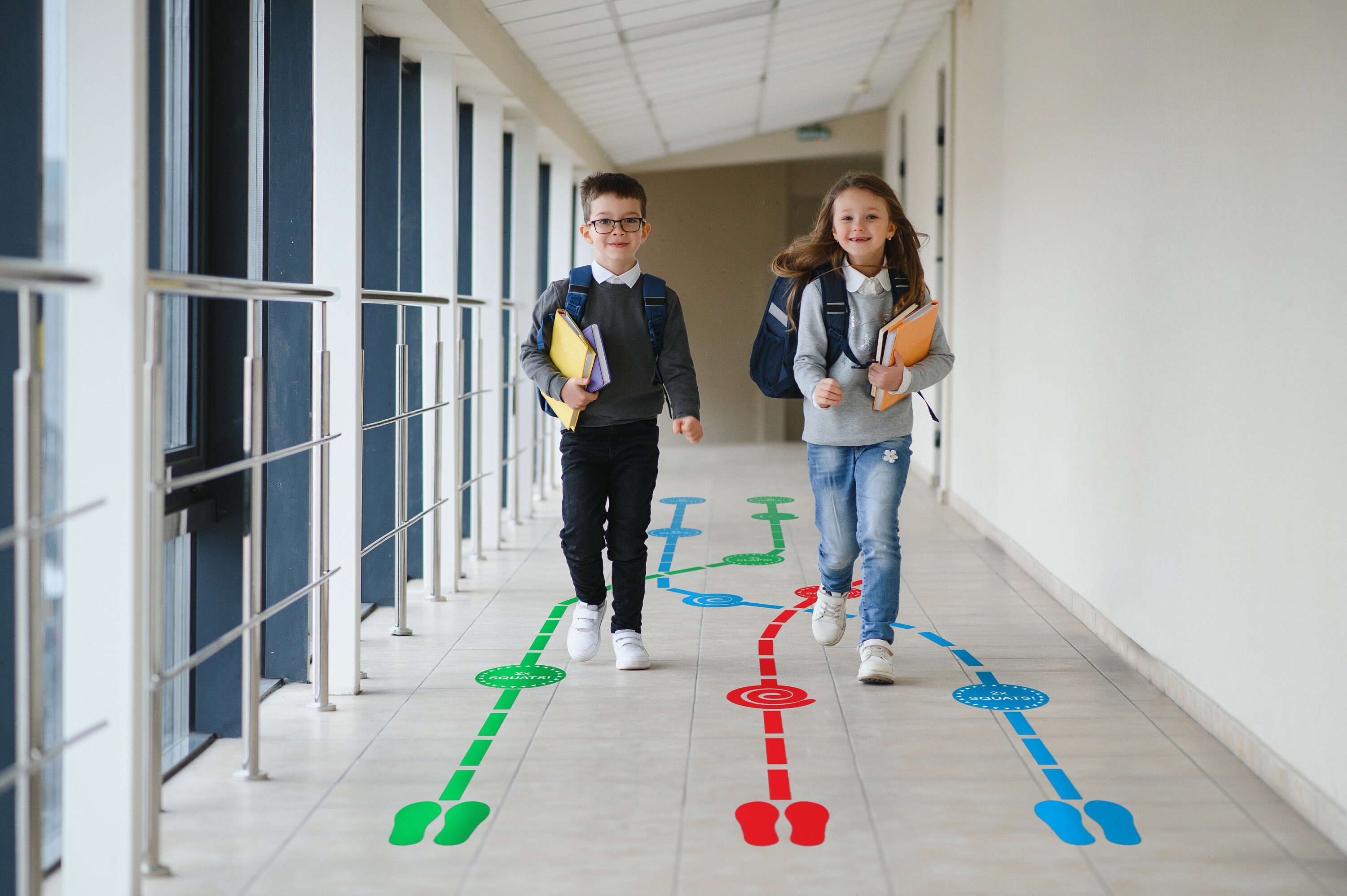 Large Tip-toe Track Active Game Floor Stickers | Sensory Movement Break ...