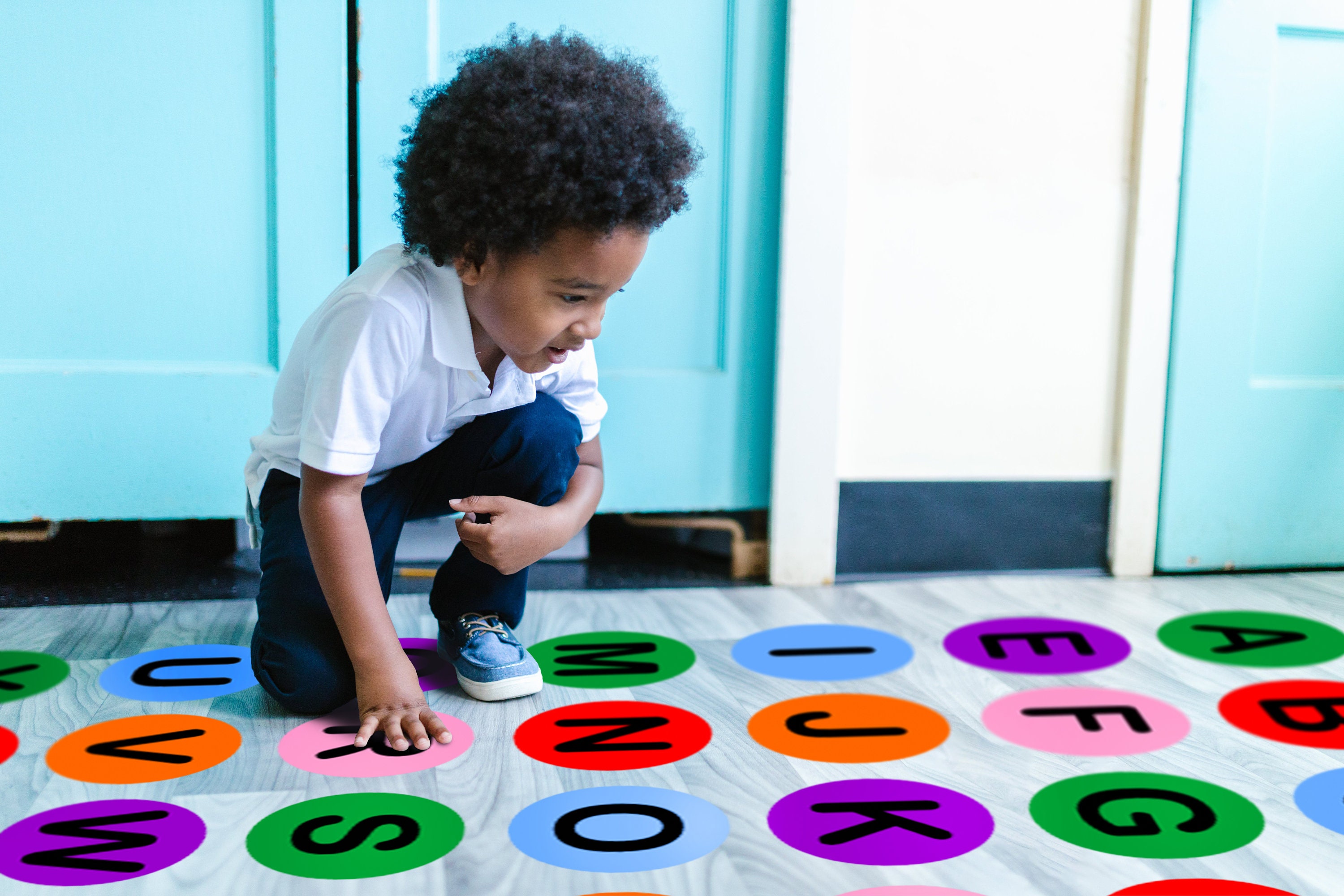 SENSORY Abc and Numbers FLOOR STICKERS | Playground Decor | Hallway ...