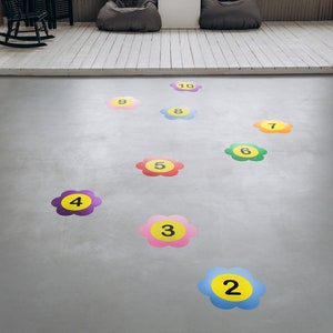 Sensory Path Floor Sticker Flowers With Numbers | High Quality Sensory ...
