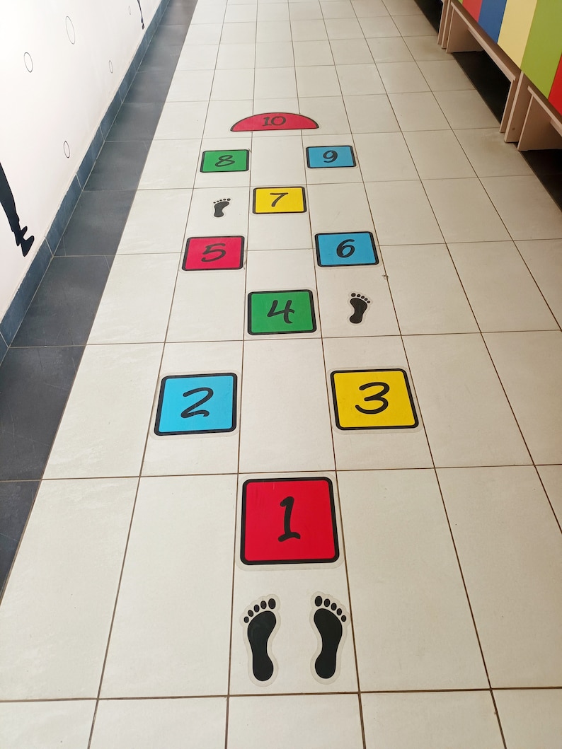 Sensory Hopscotch Floor Stickers | Schools Playground Decal ...