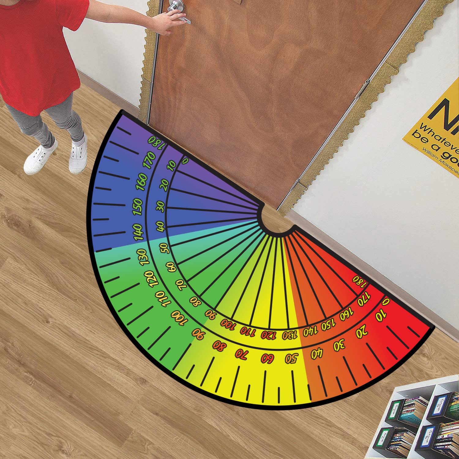 180-degree Protractor Sticker | School Hallway Decor | Educational Math ...